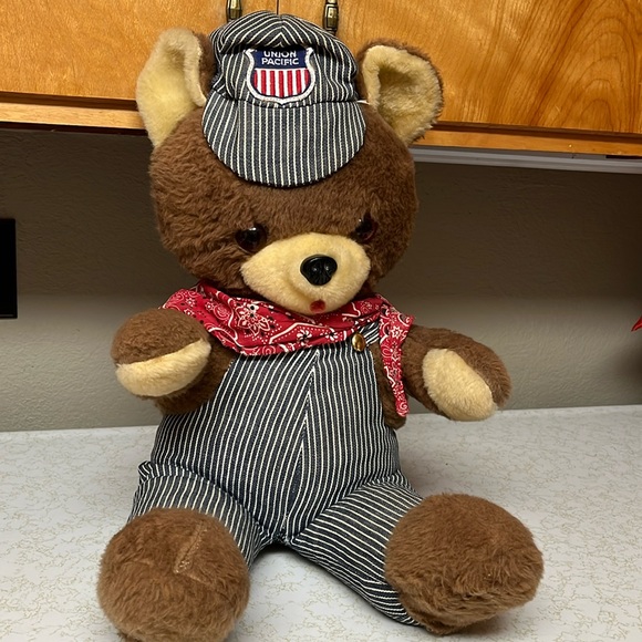 Toys | Cuddly Brown Bear Union Pacific Railroad Outfit 23 L | Poshmark